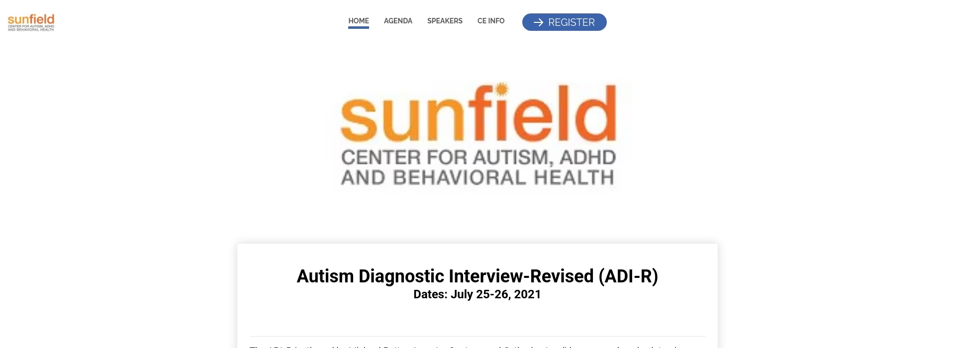 Autism Diagnostic Interview-Revised (ADI-R) Autism Diagnostic Interview-Revised (ADI-R)