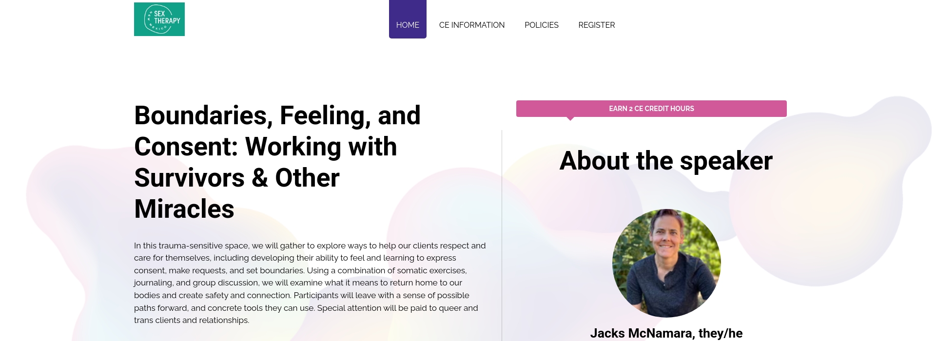 Boundaries, Feeling, and Consent: Working with Survivors & Other Miracles