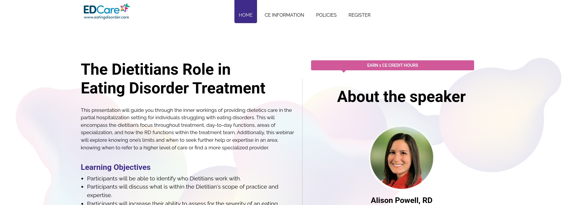 The Dietitians Role in Eating Disorder Treatment