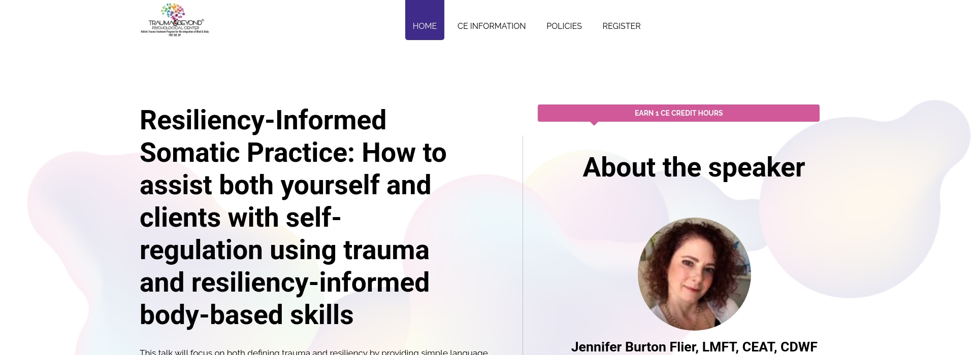 Resiliency-Informed Somatic Practice: How to assist both yourself and ...