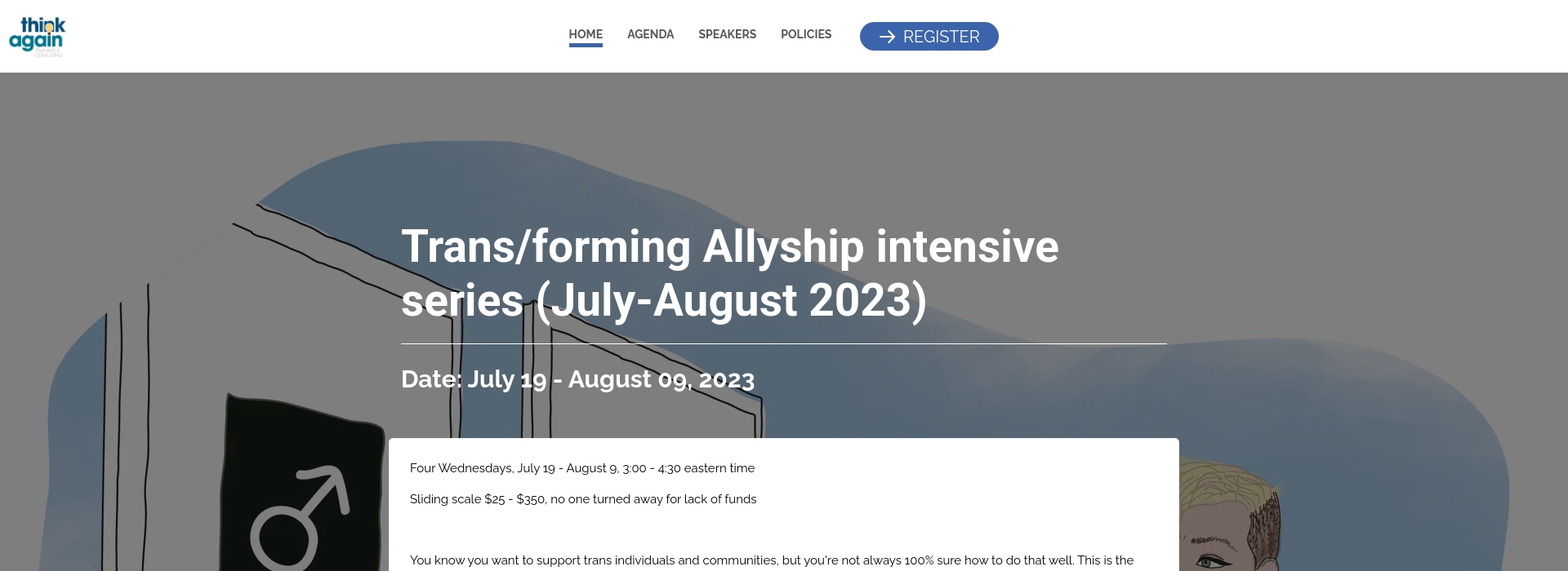 Trans/forming Allyship intensive series (July-August 2023)